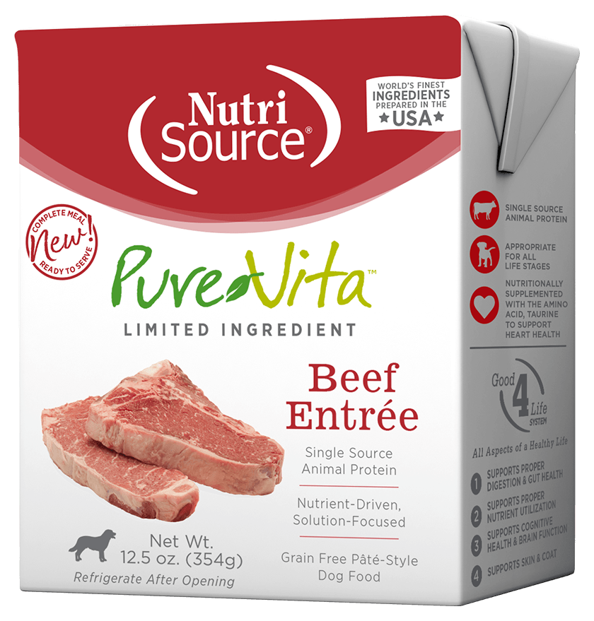 Tetra Pack Nutri Source Pure Vita Beef Entrée Paté Para Perro